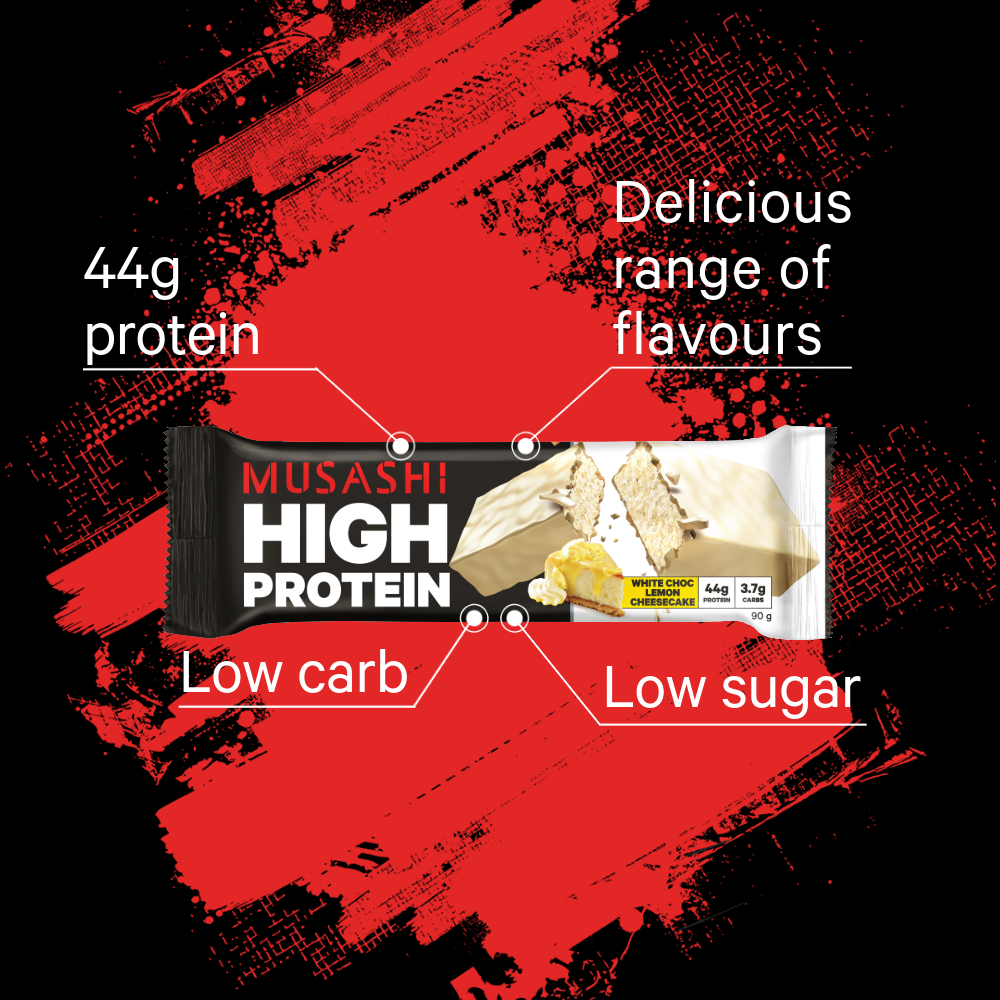 MUSASHI HIGH PROTEIN Bar 90G (Box of 12 Bars) – Musashi NZ